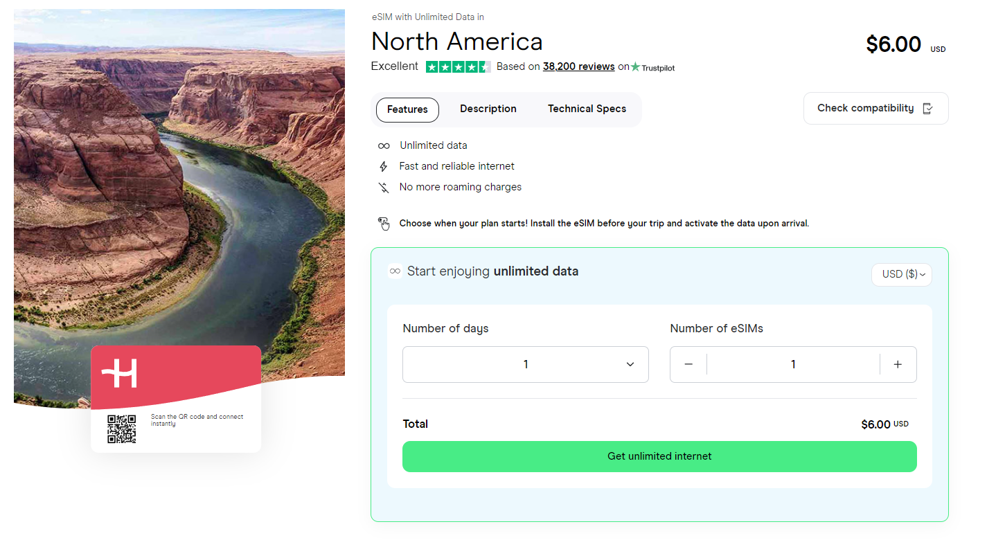 How much does the Orange roaming cost in the USA? - Holafly