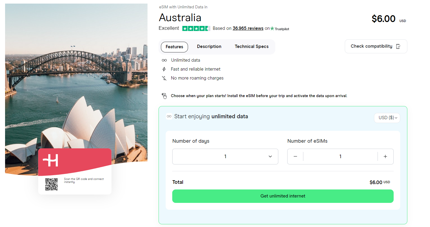 Learn how to get and activate a Telstra eSIM Australia - Holafly